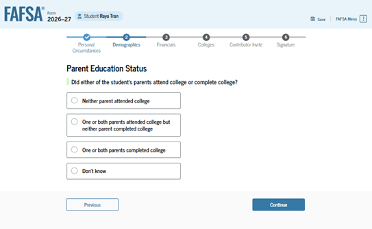 How to Answer FAFSA Student Demographics Information Questions - Gender ...