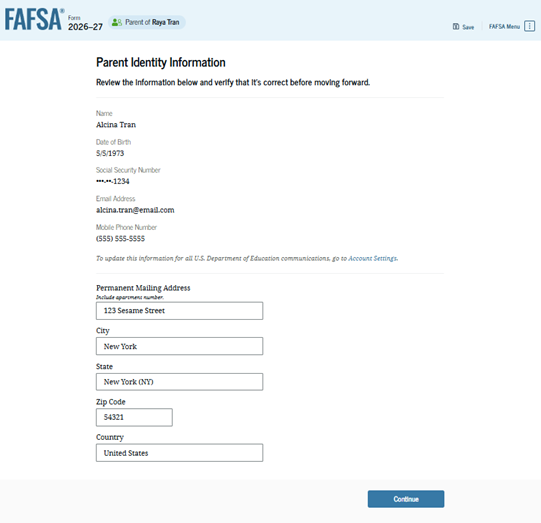 How to Answer FAFSA Parent Basic Information Questions - Parent’s Name ...