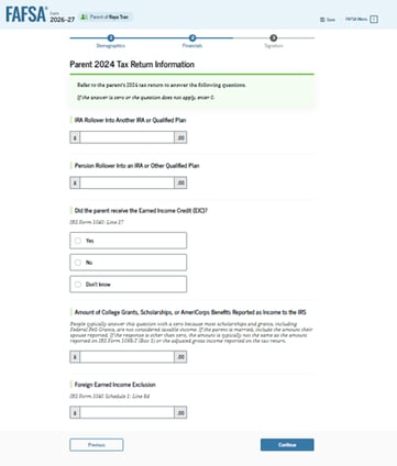 How to Answer FAFSA Parent Income & Tax Information Questions - Parent ...
