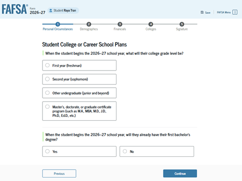 How to Answer FAFSA Student Basic Information Questions - Name, Address ...